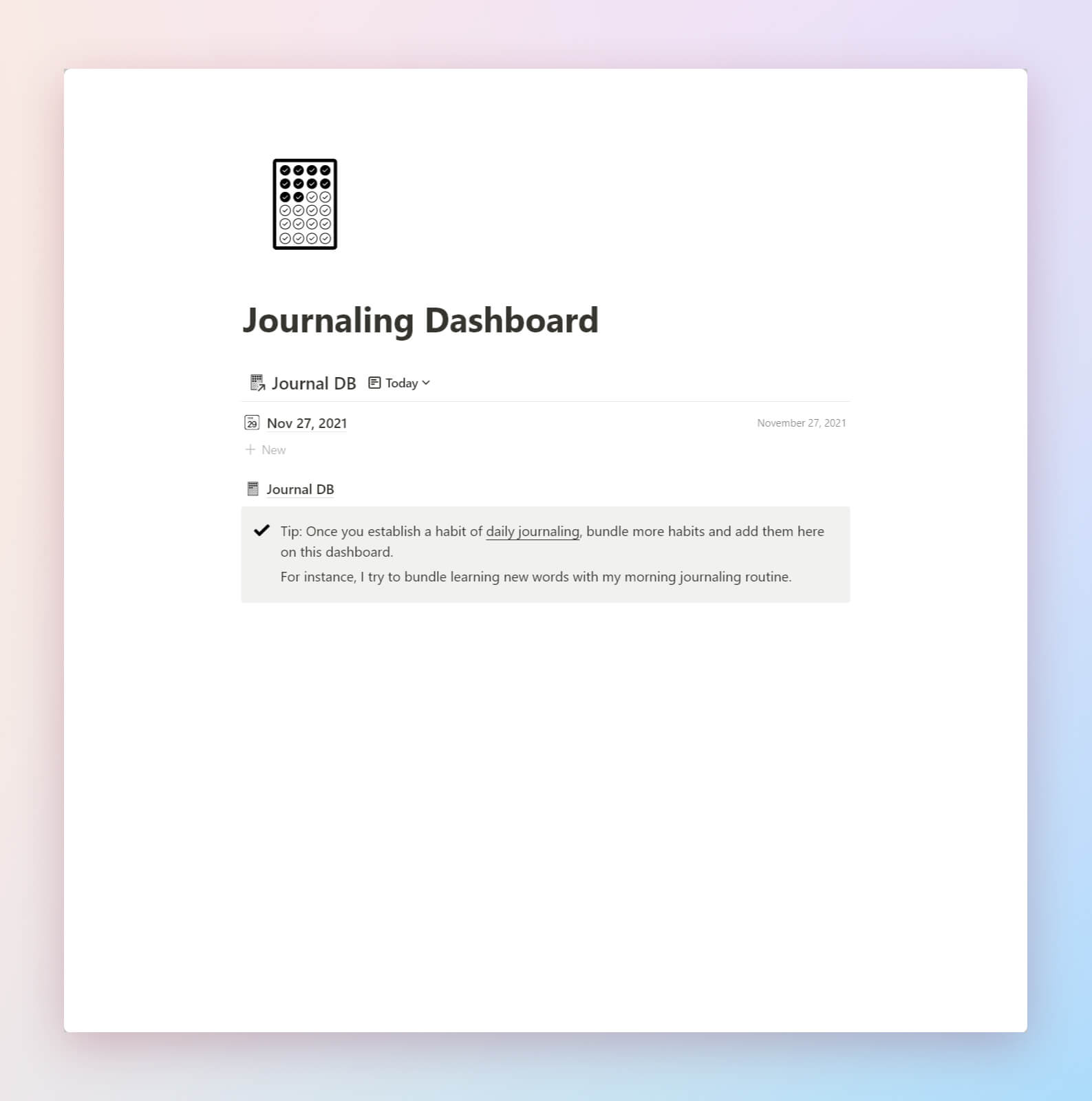 Daily Journal Template in Notion (Simple and Advanced)